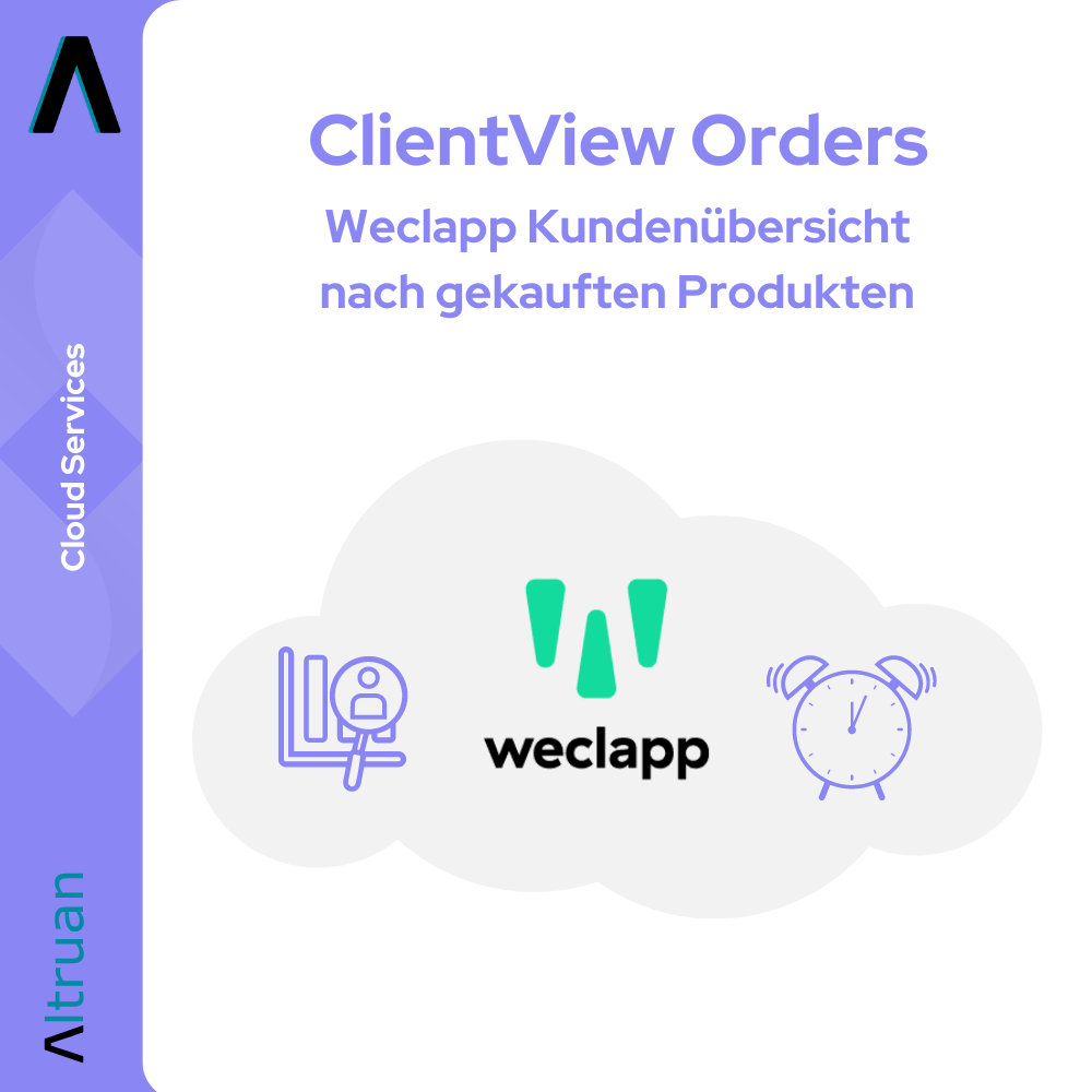 Clientview Orders: Weclapp Customer overview according to purchased pr – Altruan